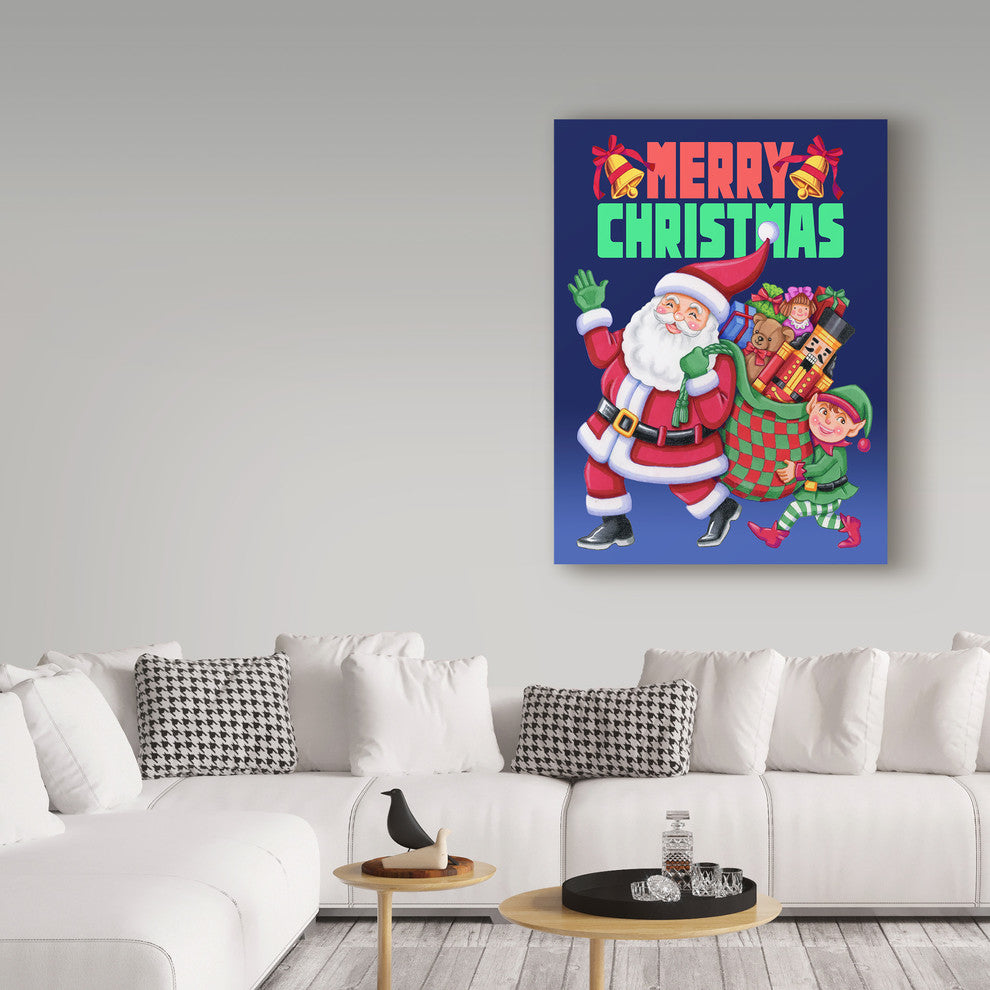 Kimura Designs 'Christmas Santa Elf' Canvas Art, 24"x18"