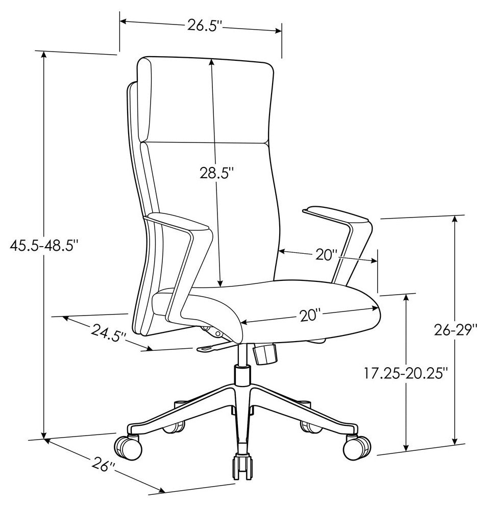 Adjustable Ergonomic Draper Leather Executive Chair With Aluminum Fram