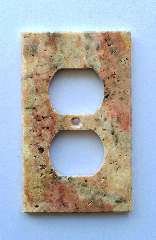 Scabos Travertine Switch Plate Cover Duplex, 2.75"x4.5"