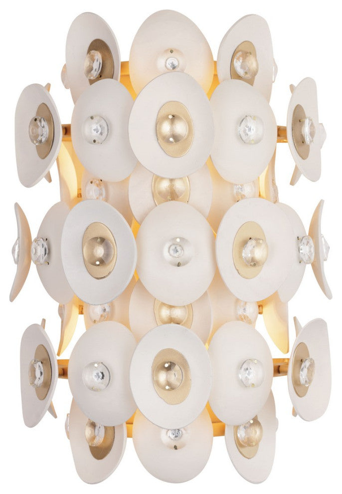 Niu 2-Light Wall Sconce, Coconut Shell Gold/Coconut Shell White
