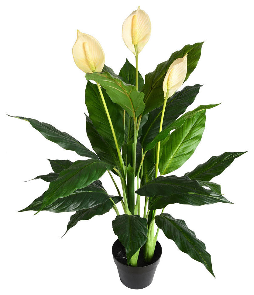 Vickerman 37" Artificial Potted Green Peace Lily Real Touch Plant