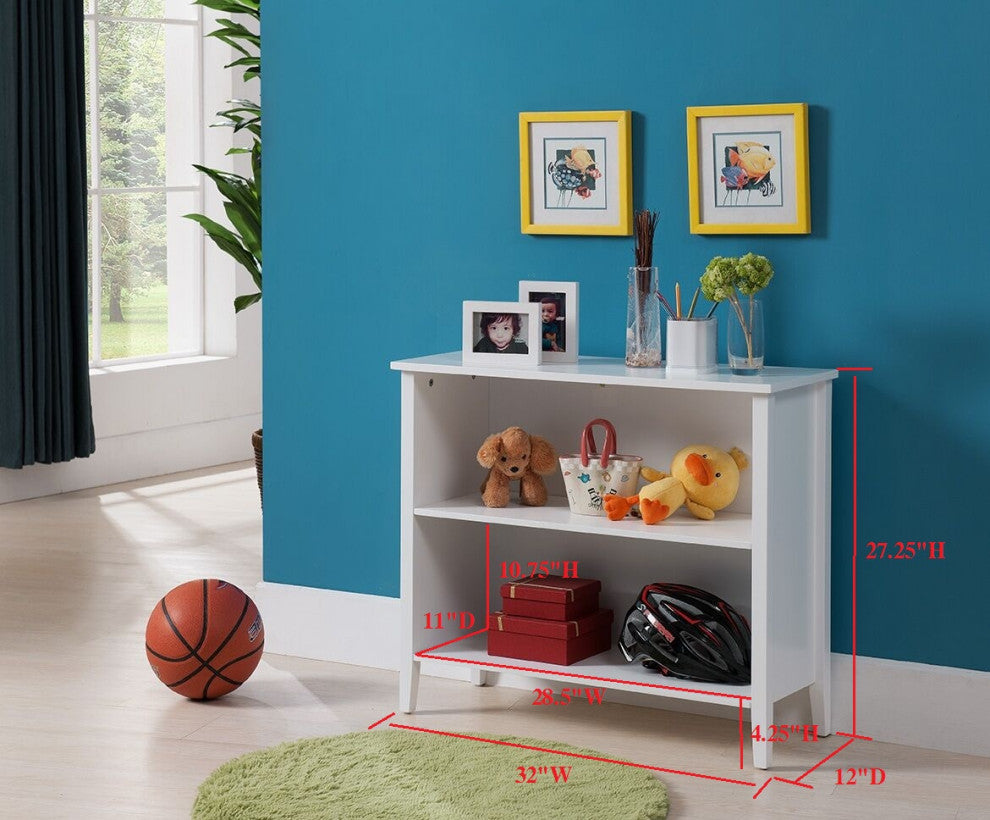 Jacob 2-shelf White Bookcase