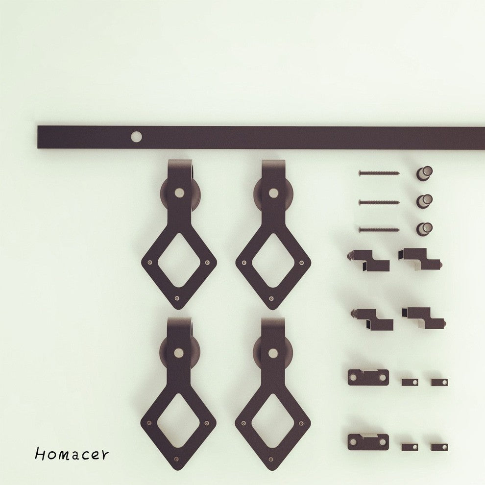 Mini Sliding Barn Door Hardware Kit, Diamond Design, 36", Double