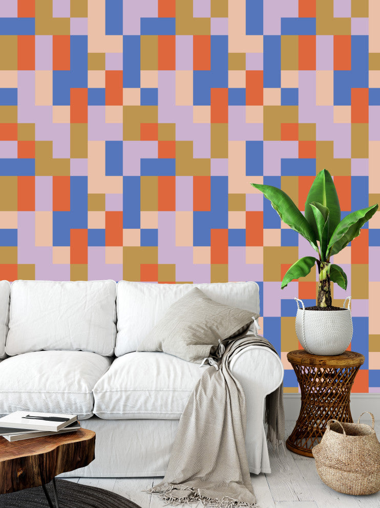 Happy Pixels Wallpaper by Julia Schumacher, Sample 12"x8"