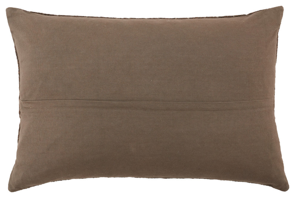 Jaipur Living Milton Dark Brown Geometric Poly Fill Lumbar Pillow 16x2