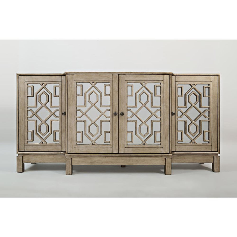 Casa Bella 70 Mirrored Console- Vintage Silver