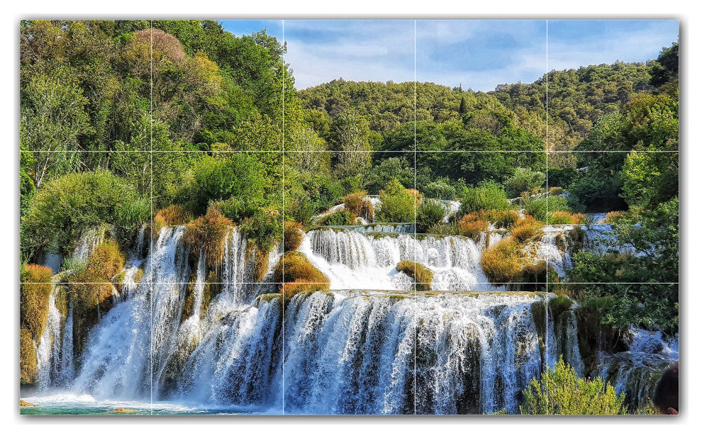 Waterfalls Ceramic Tile Wall Mural HZ501122-53L. 40" x 24"