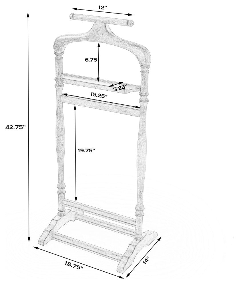 Judson Wood Valet Stand, Gray