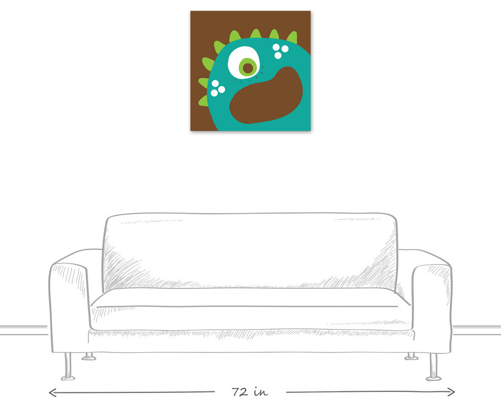 Blue Monster 24x24 Canvas Wall Art