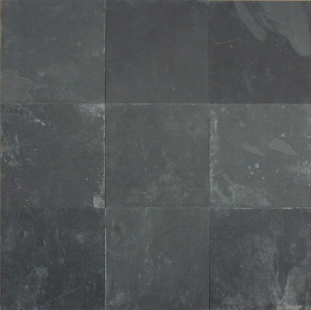 Black Slate Slate, Natural Cleft Face, Gauged Back Finish, 12"x12", Se