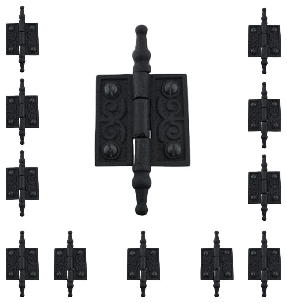 Victorian Door Butt Hinge Steeple Tip Wrought Iron 2" W Pack of 12