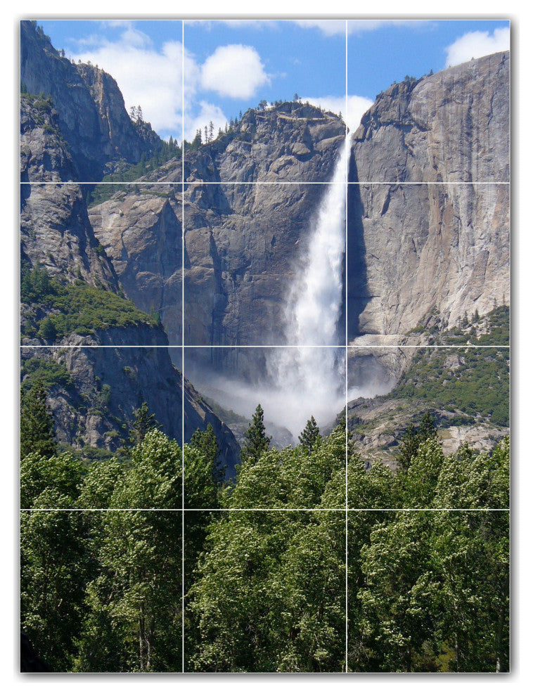 Waterfalls Ceramic Tile Wall Mural HZ501121-34M. 18" x 24"