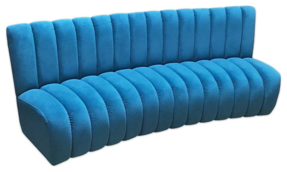 Channel Tufted Curved Bench, Curved Bench With Back, 67"