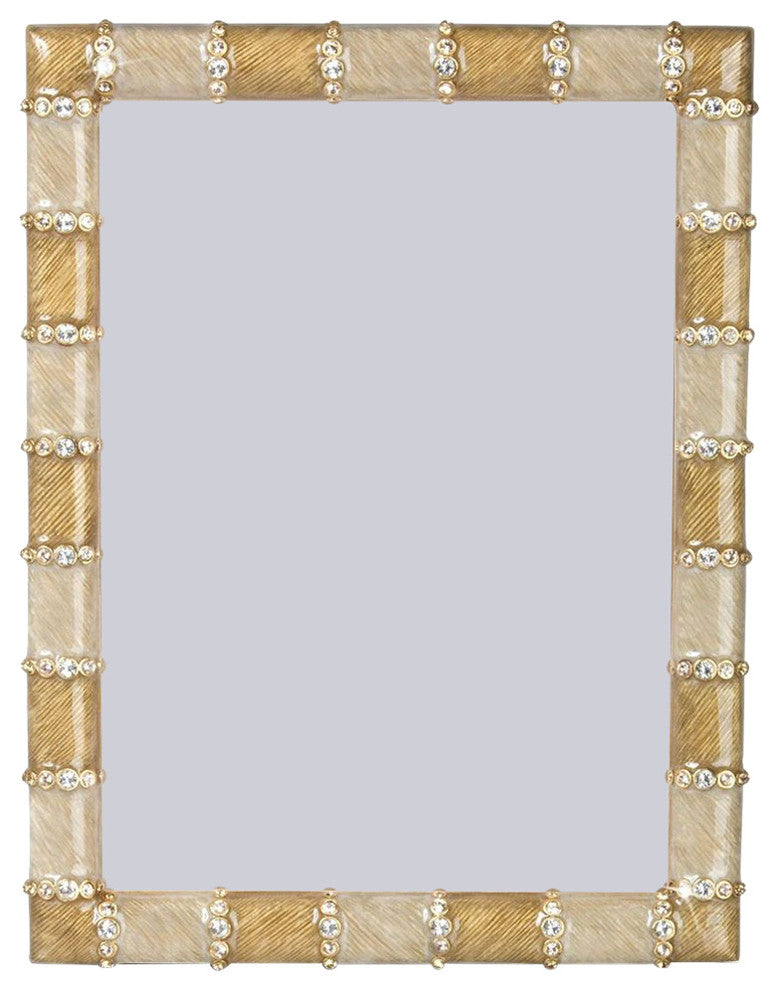 Jay Strongwater Pierce Striped Frame Golden Finish