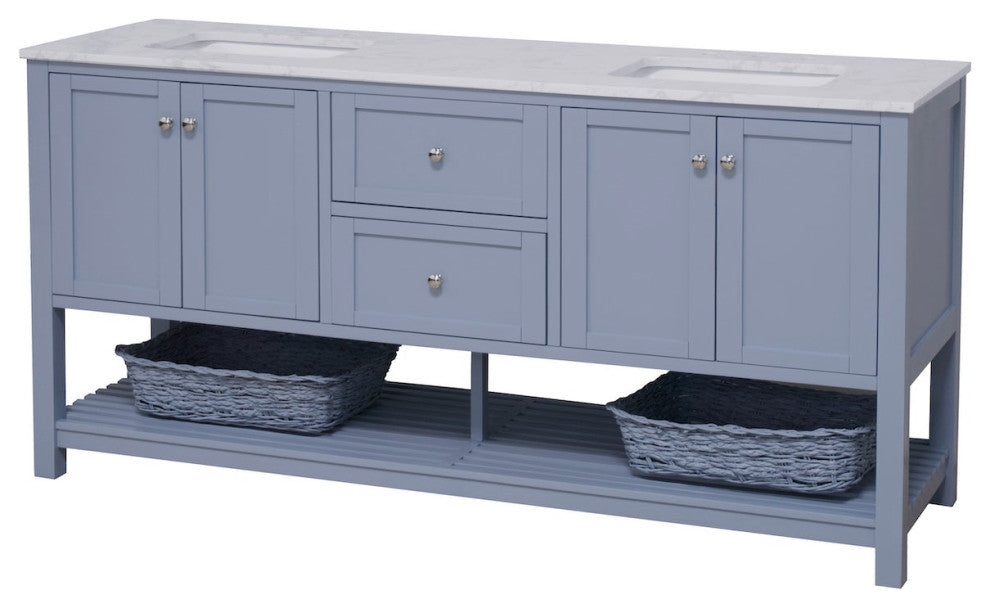 Kitchen Bath Collection Lakeshore 72" Double Vanity, Powder Blue, Engi