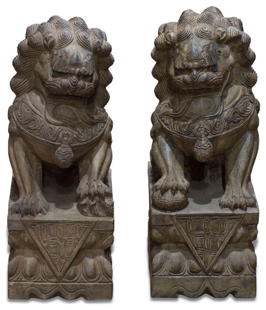 Imperial Stone Chinese Foo Dogs Statues