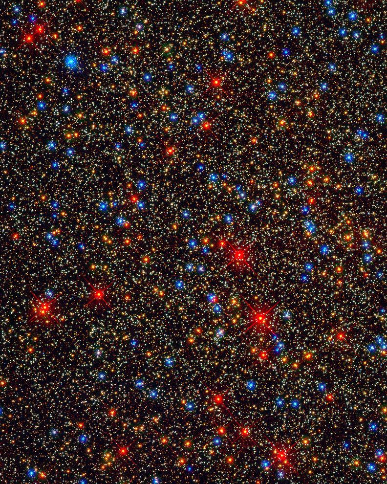 Colorful Stars Galore Inside Globular Star Cluster Omega Centauri Prin