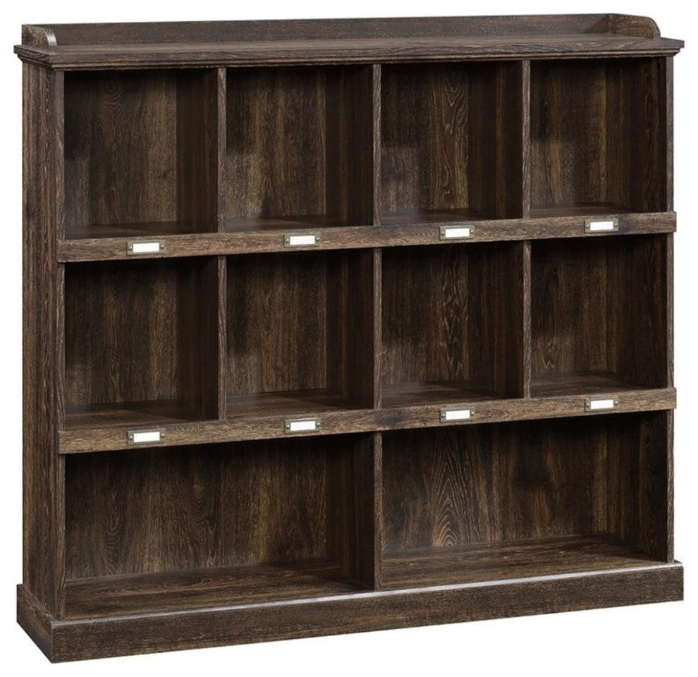 Sauder Barrister Lane Engineered Wood 10-Cube Bookcase in Iron Oak