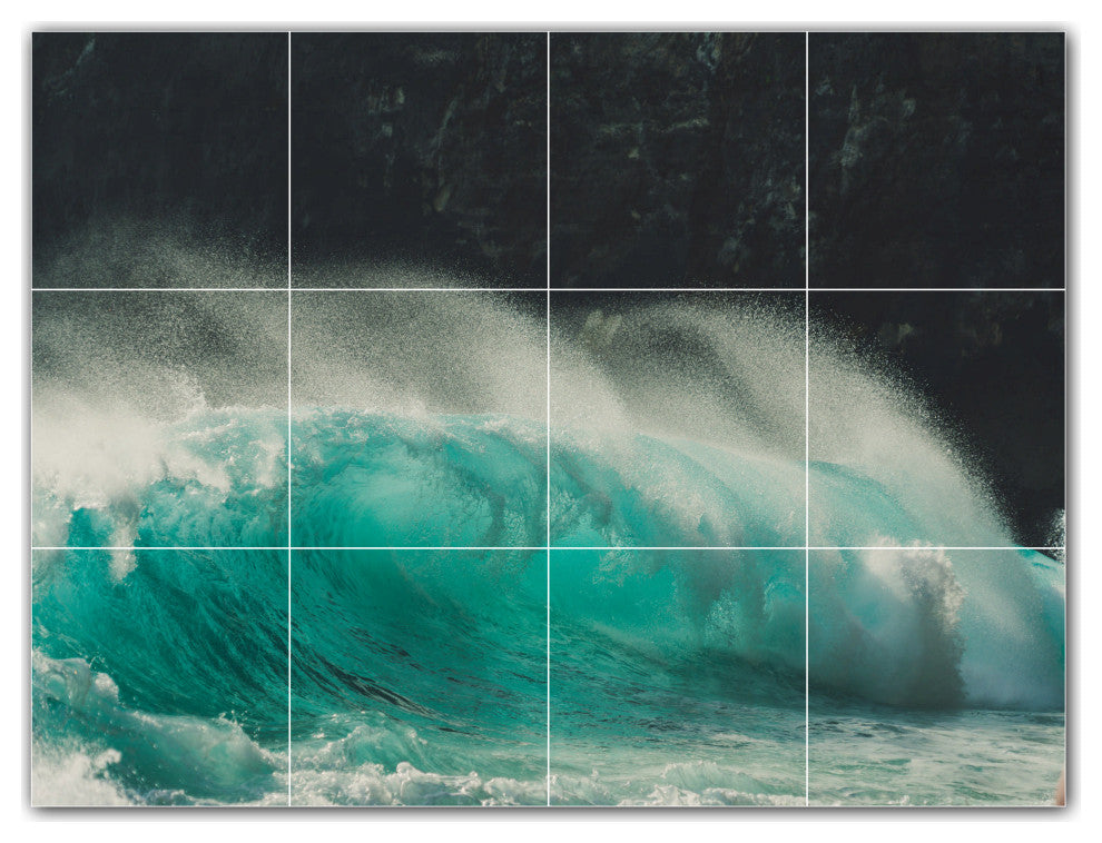 Waves Ceramic Tile Wall Mural HZ501175-43M. 24" x 18"