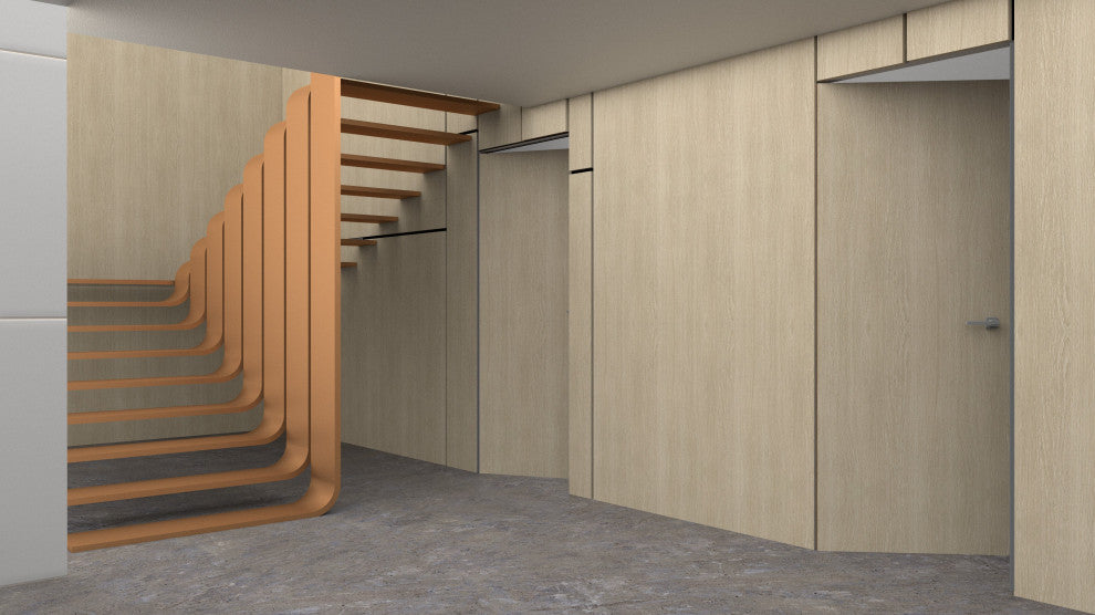Hidden Door|0010 Oak 36x96 LH I| Concealed Hinges | Frameless Doors