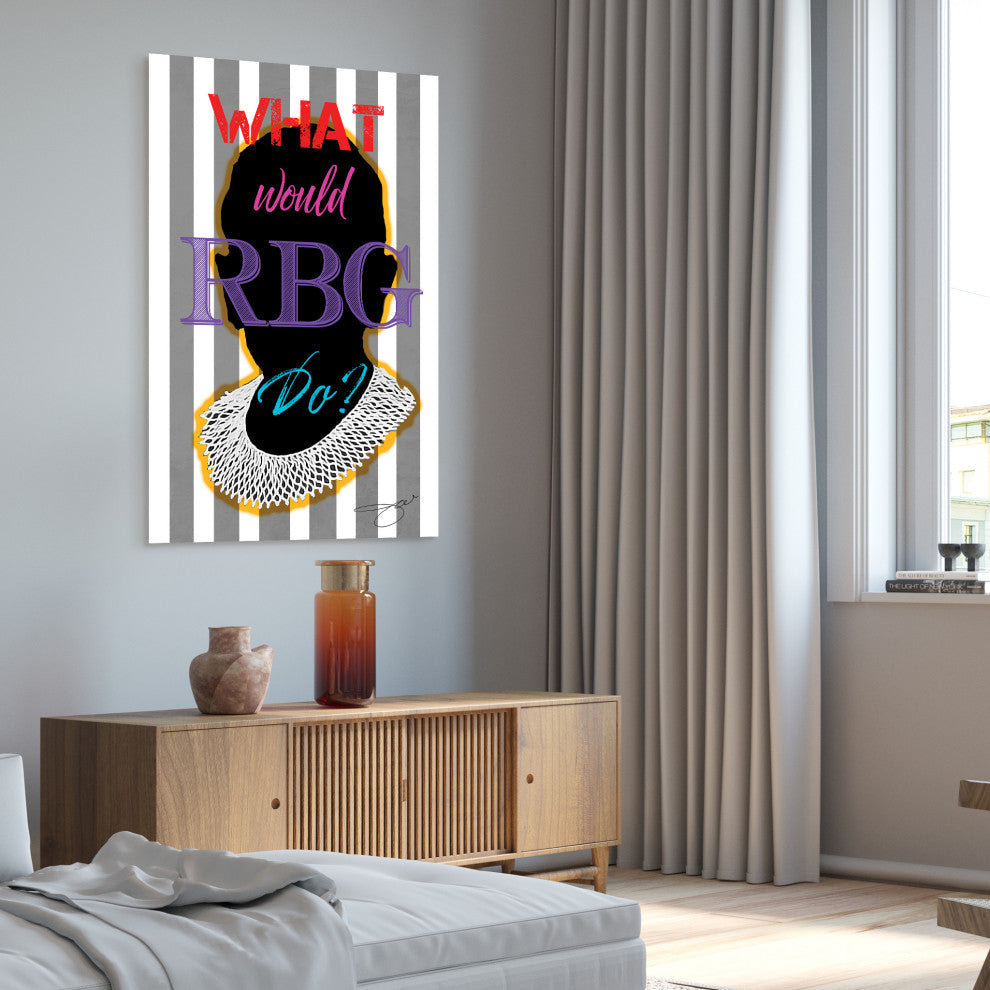 "Homage to RBG 2" Frameless Free Floating Panel Graphic Wall Art, 36"x