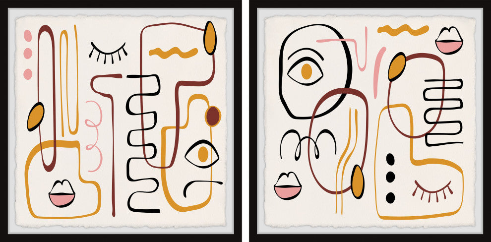 Mutual Attraction Diptych Set Of 2 12x12 Panels