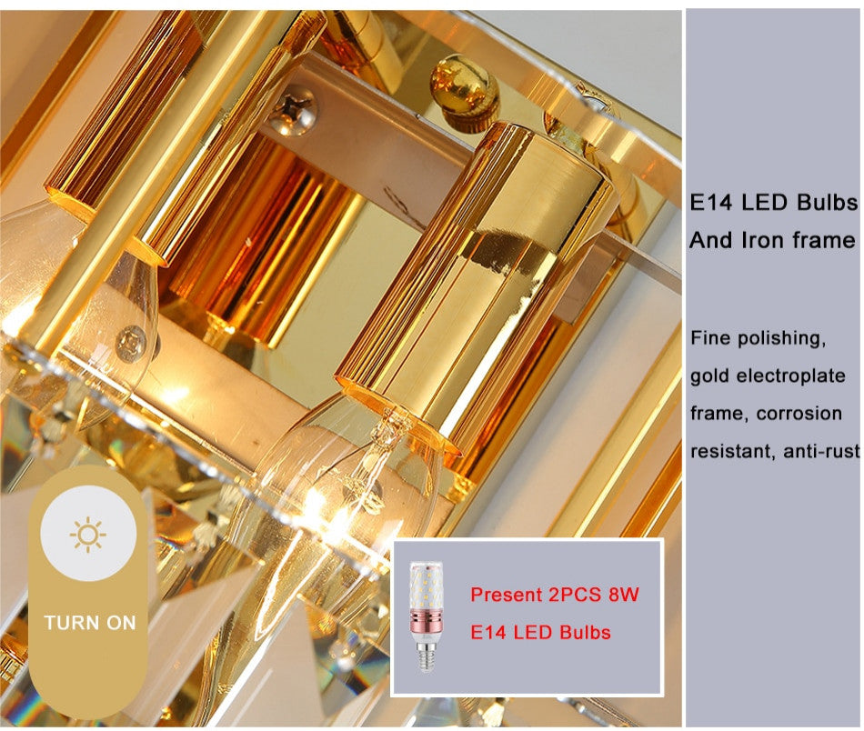 Luxury Gold Light Fixture for bedroom, living space