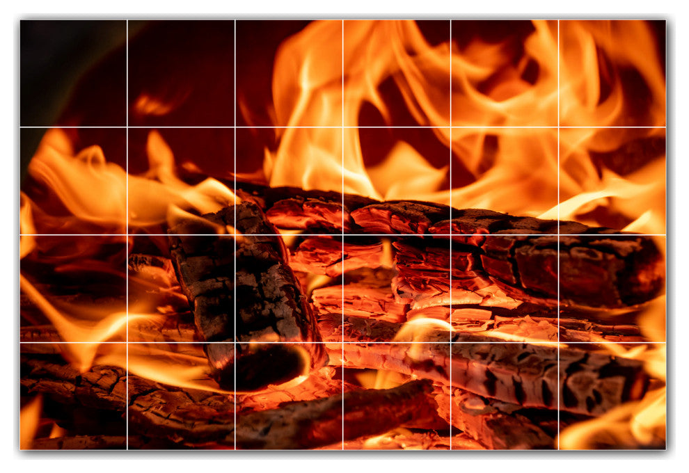 Fire Ceramic Tile Wall Mural HZ500603-64S. 25.5" x 17"