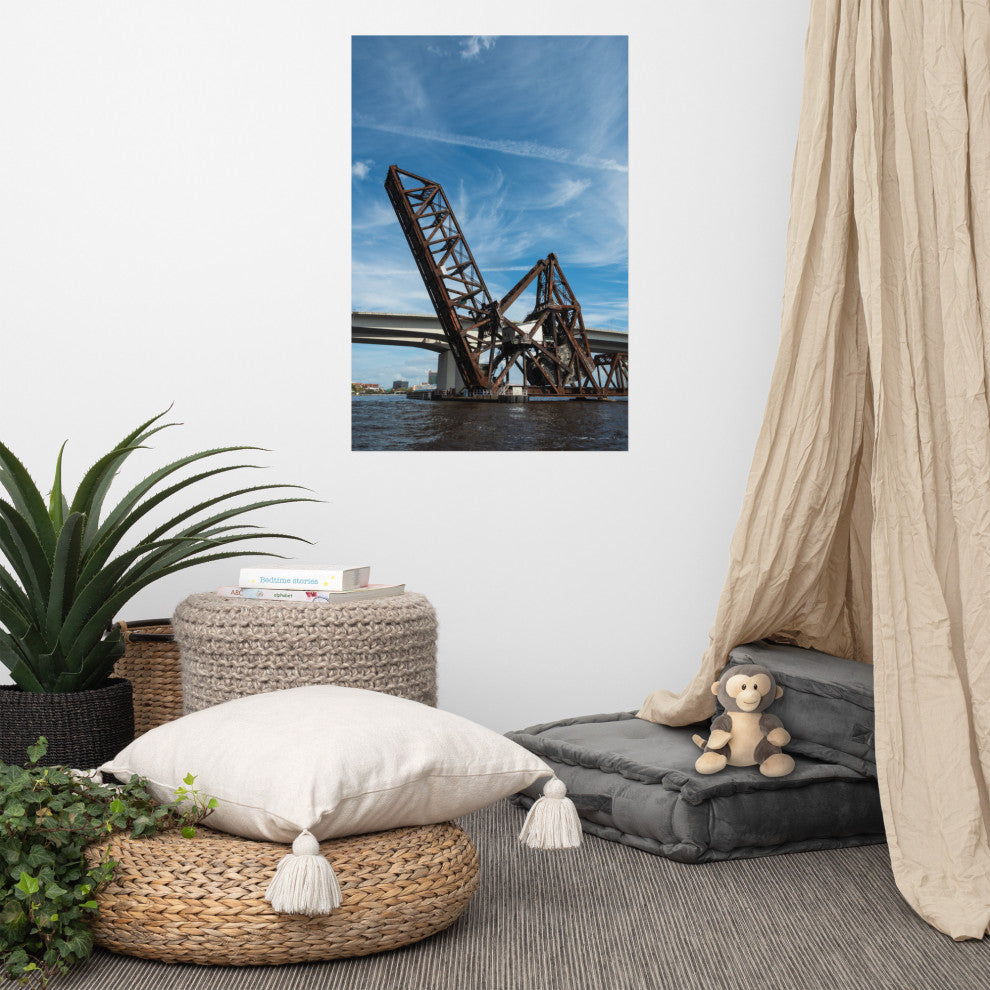 Wall Decor Urban: Train Drawbridge 3 Color Landscape Photo Unframed, 2