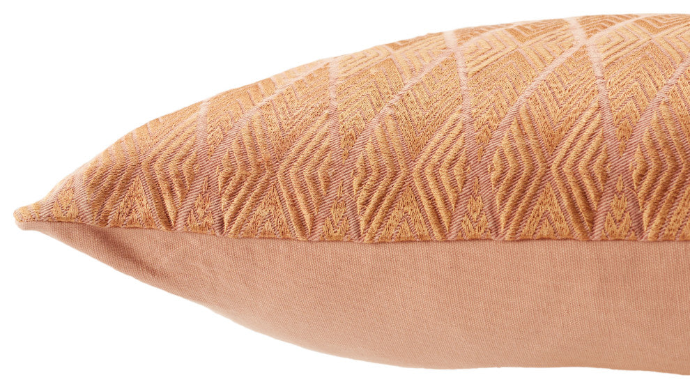 Jaipur Living Milton Rose and Terracotta Geometric Poly Fill Lumbar Pi
