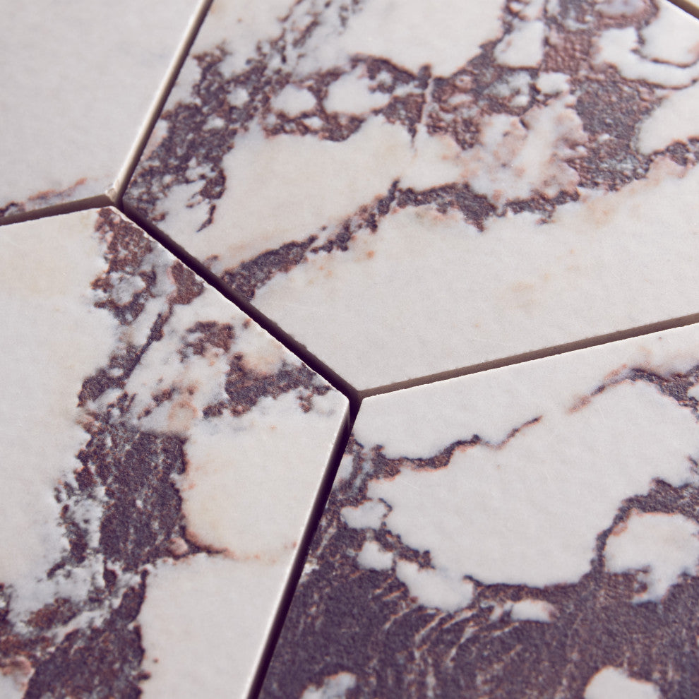Touche 4" Hex Rubis Porcelain Floor/Wall Tile