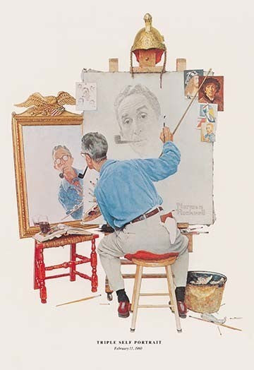 Triple Self Portrait- Paper Poster 20" X 30"
