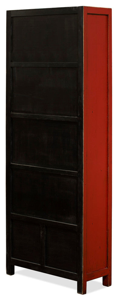 Elmwood Chinese Zen Bookcase Red