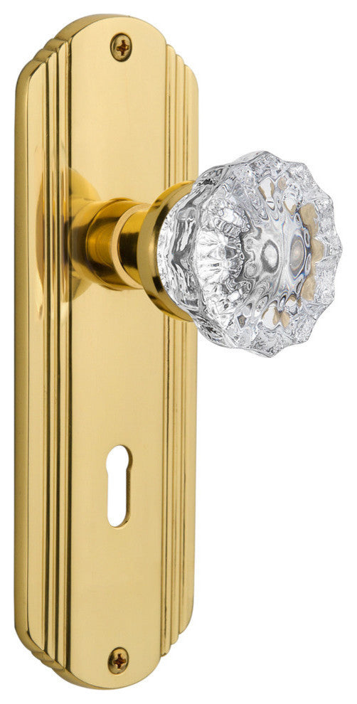 Complete Passage Set With Keyhole, Deco Plate With Crystal Knob, Polis