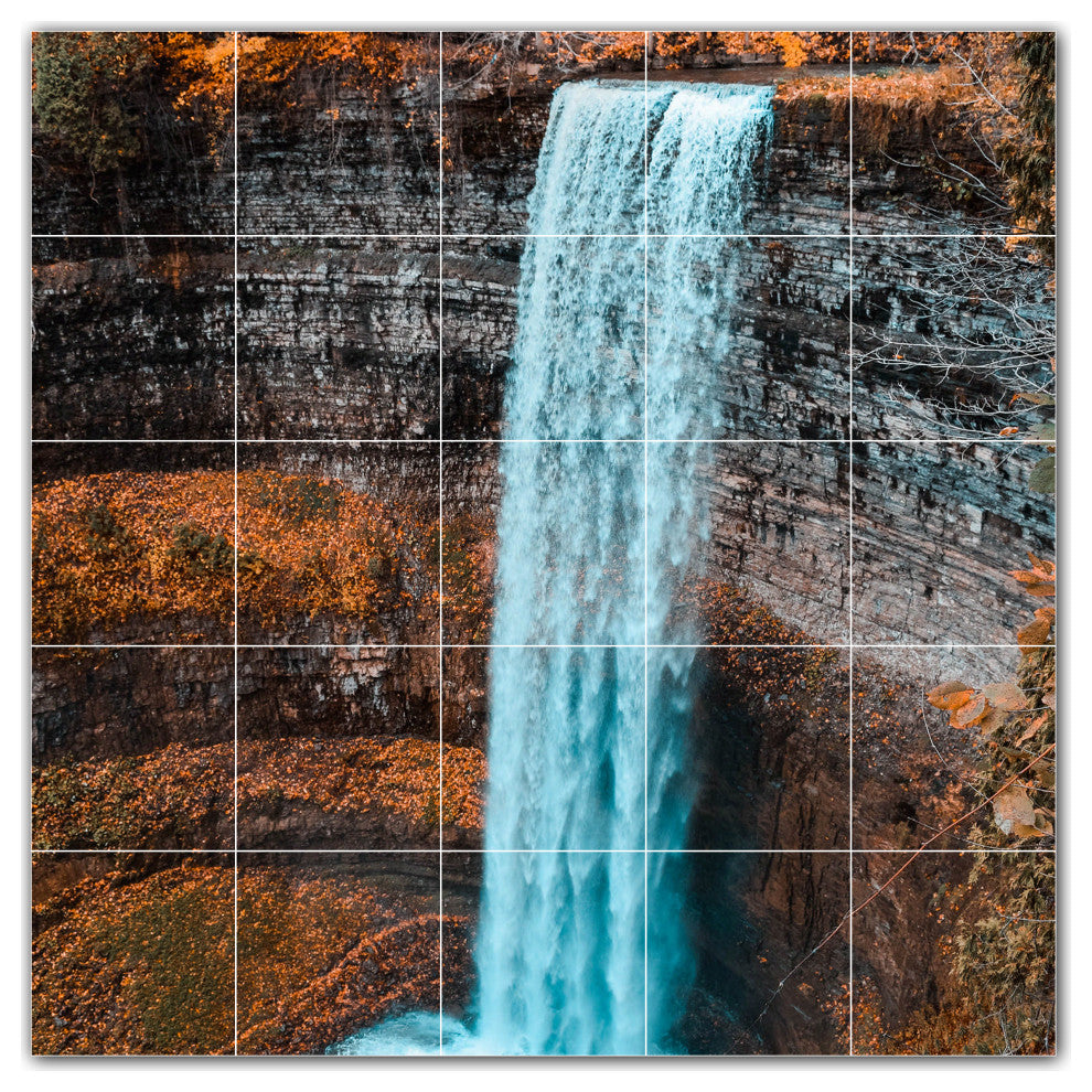 Waterfalls Ceramic Tile Wall Mural HZ501119-55M. 30" x 30"