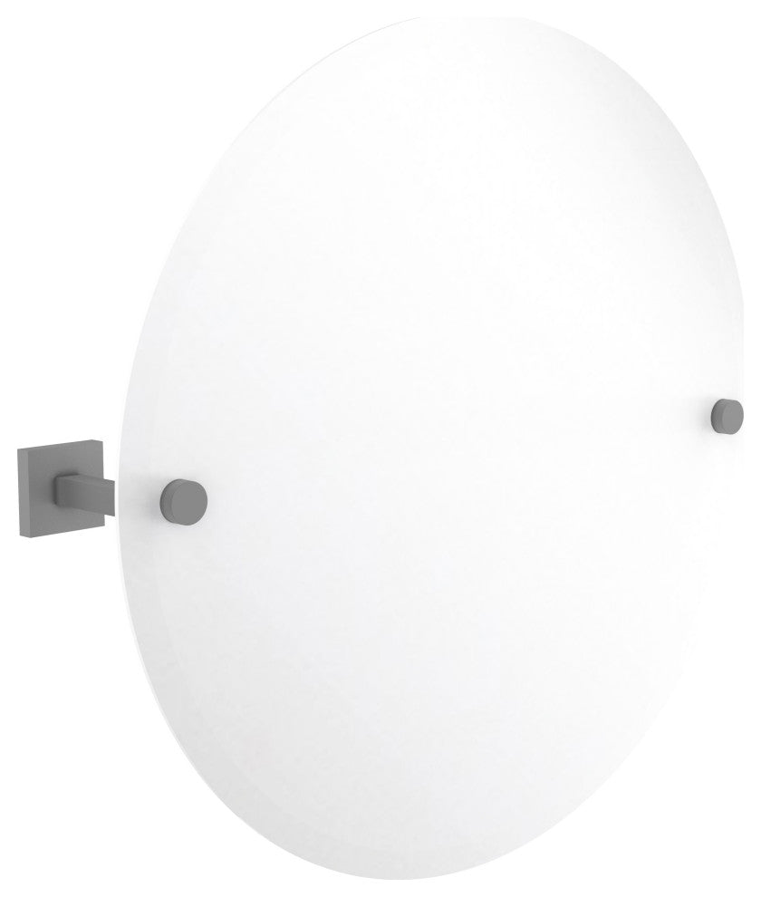 Montero Contemporary Frameless Round Beveled Edge Tilt Mirror Matte G