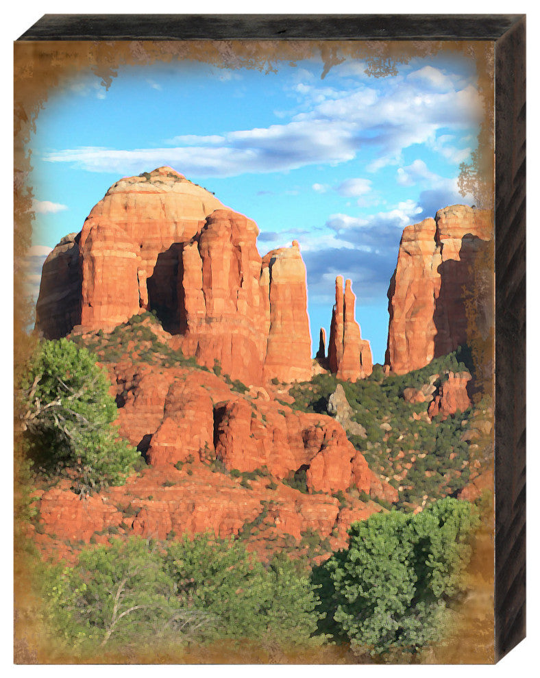 Canyon Greenery Wooden Block, 48 x 36