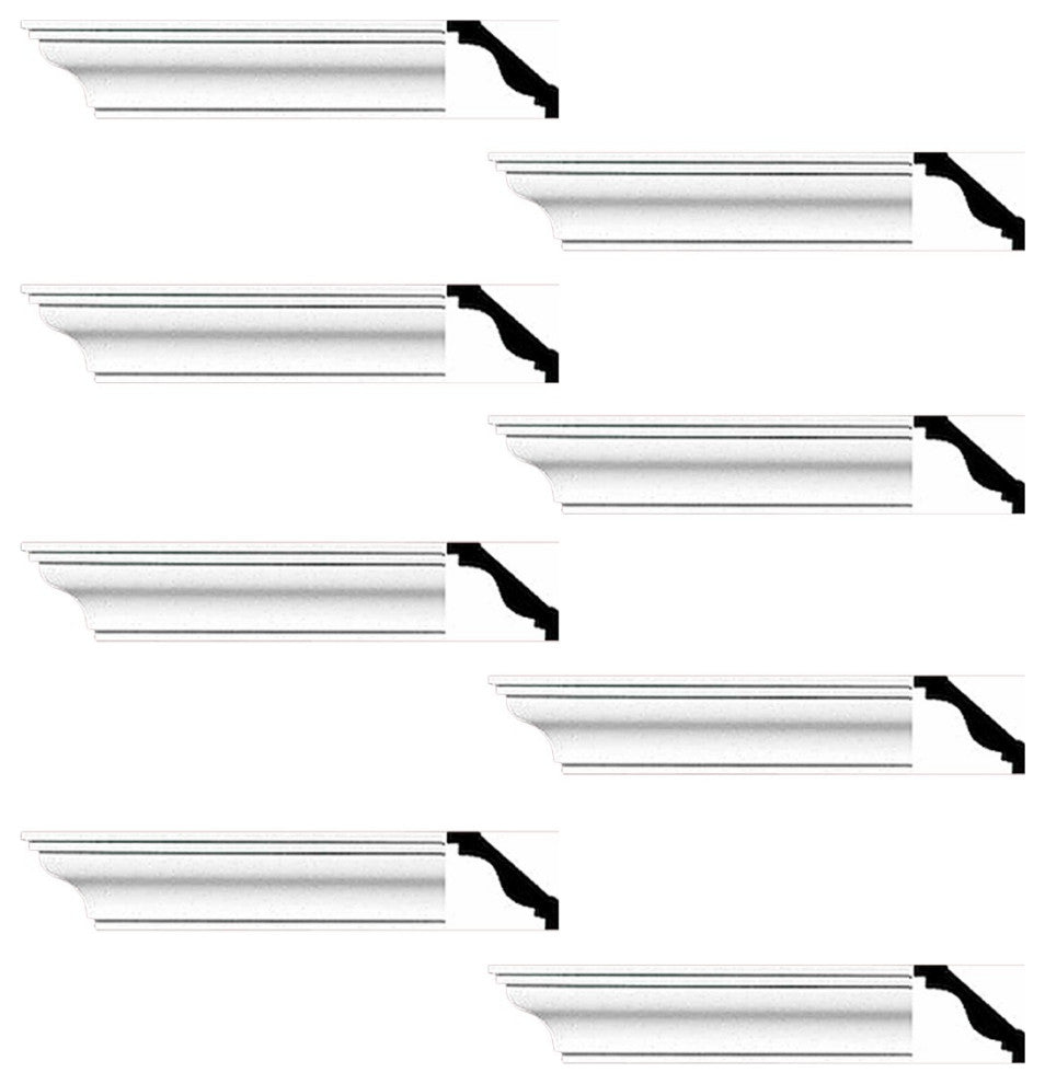 Cornice White Urethane Pleasance Simple Design 8 Pieces Totaling 768"