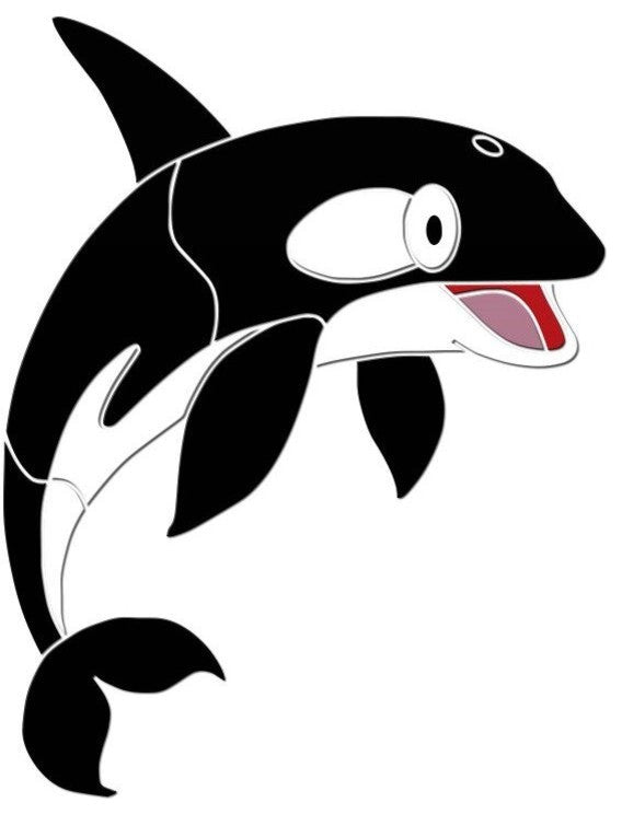 Fun Orca Ceramic Swimming Pool Mosaic 12"x9"