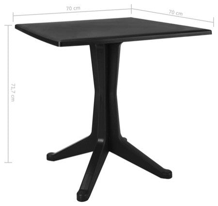 vidaXL Patio Table Outdoor Dining Table Garden Furniture Plastic Anthr