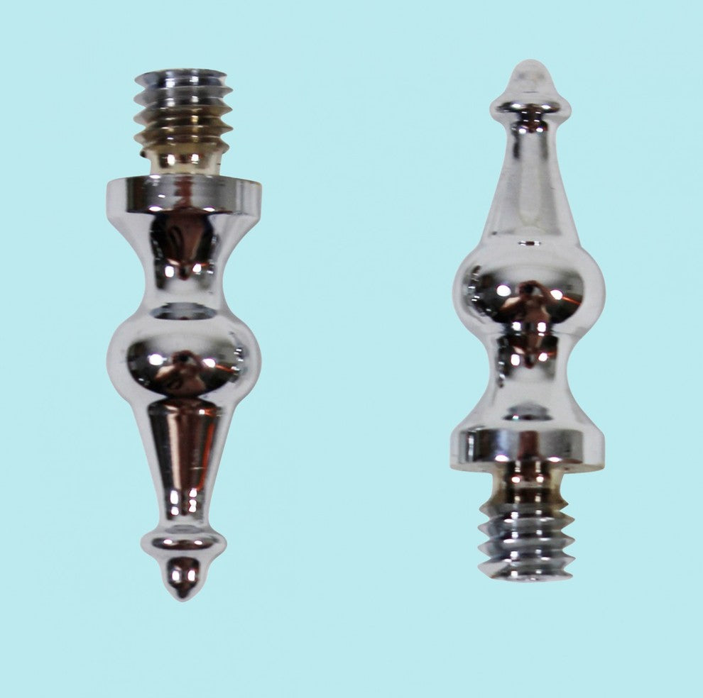 Door Hinges Bright Chrome Med Temple Hinge Finial Pair
