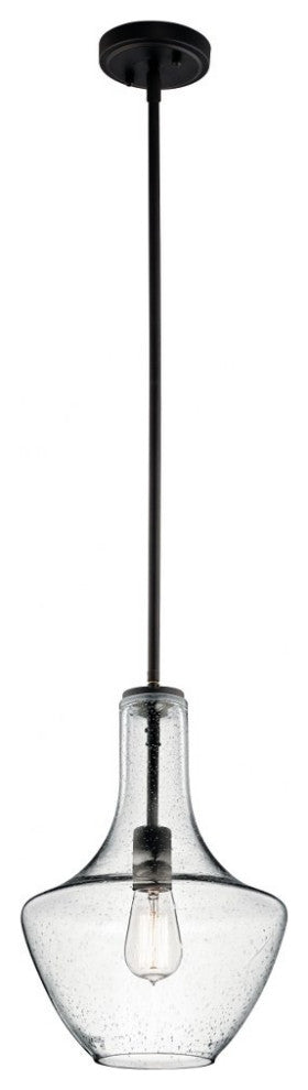 1 Light Contemporary Large Bell Shade Pendant Light Fixture Clear Glas