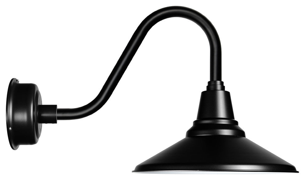 18" Calla LED Barn Light With Rustic Arm, Matte Black