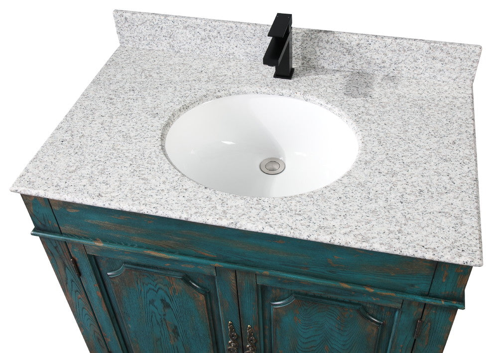 36" Litchfield Emerald Blue Bathroom Vanity