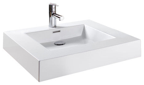 Cube Collection Lav Sink With WETMAR BiO, Glossy White