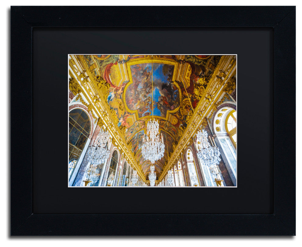 "Versailles Hall Of Windows" Framed Art by Yale Gurney, Black, 14"x11"