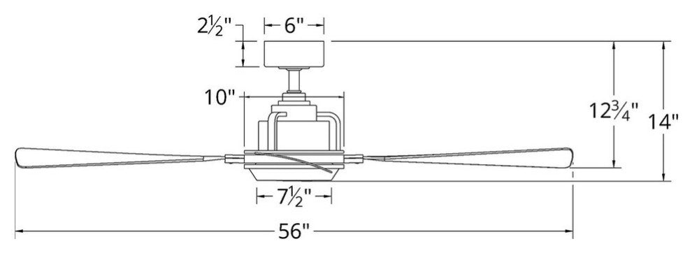Osprey 56" 3-Blade Indoor/Outdoor Smart Ceiling Fan, 6 Speed DC Motor,
