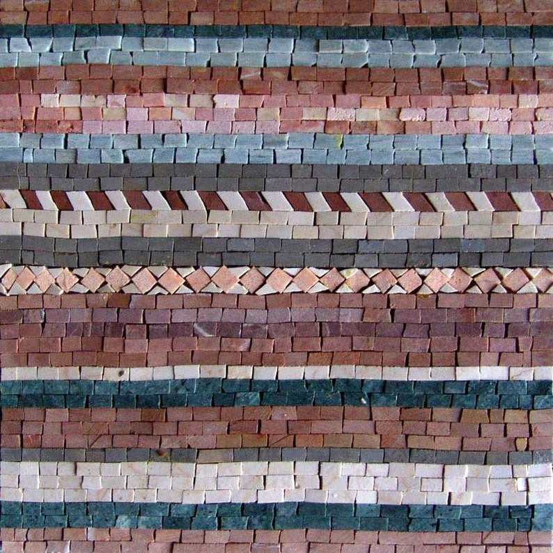 Hand-Cut Mosaic Tile Art, Stitches, 18"x18"
