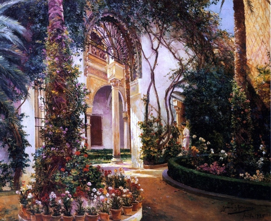 Manuel Garcia Y Rodriguez Seville Patio, 20"x25" Wall Decal