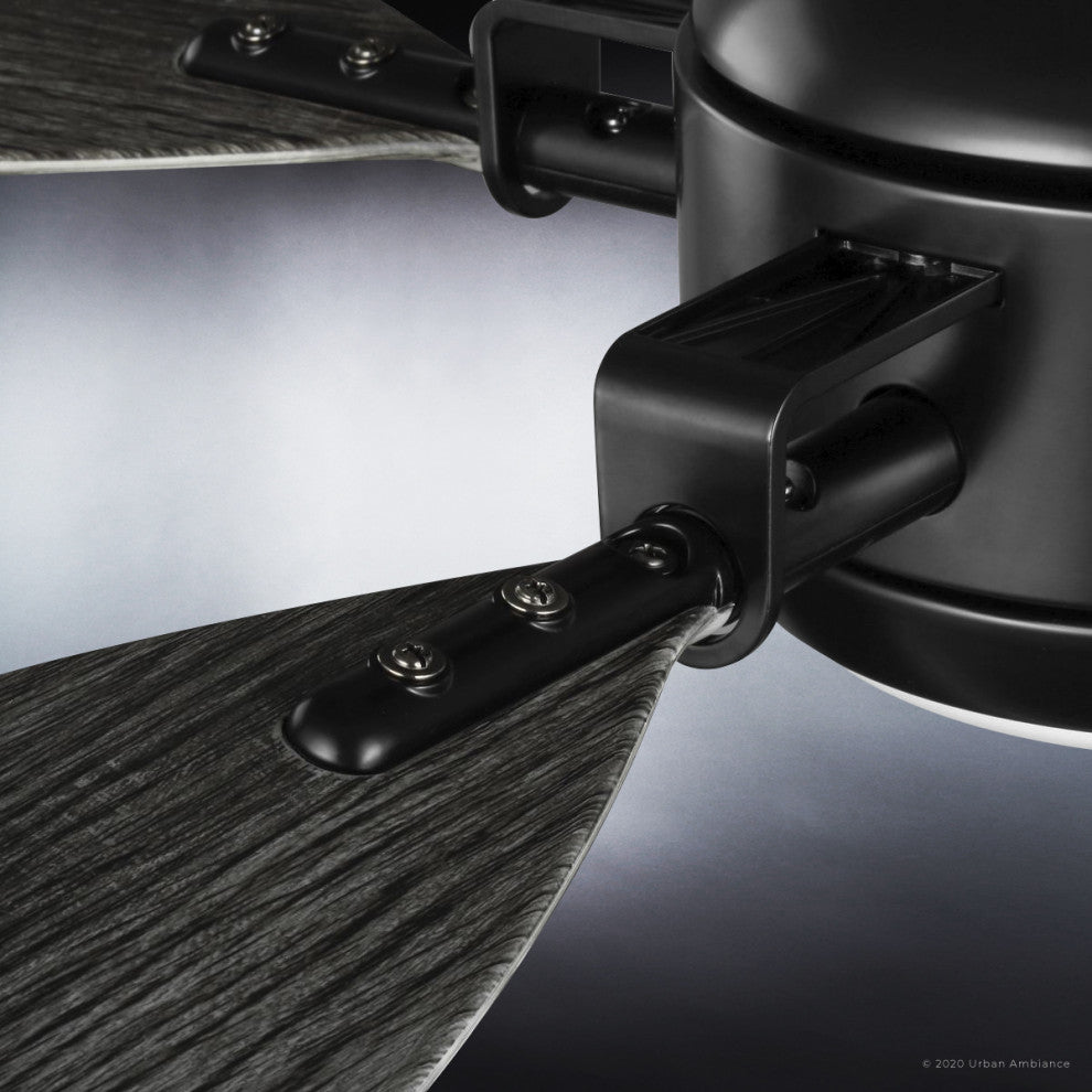 Luxury Urban Loft Ceiling Fan, Midnight Black, UHP9011, Mendocino Coll